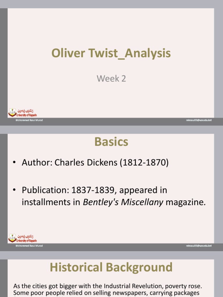 Week 2 - Oliver Twist - Analysis | Download Free PDF | Oliver Twist ...