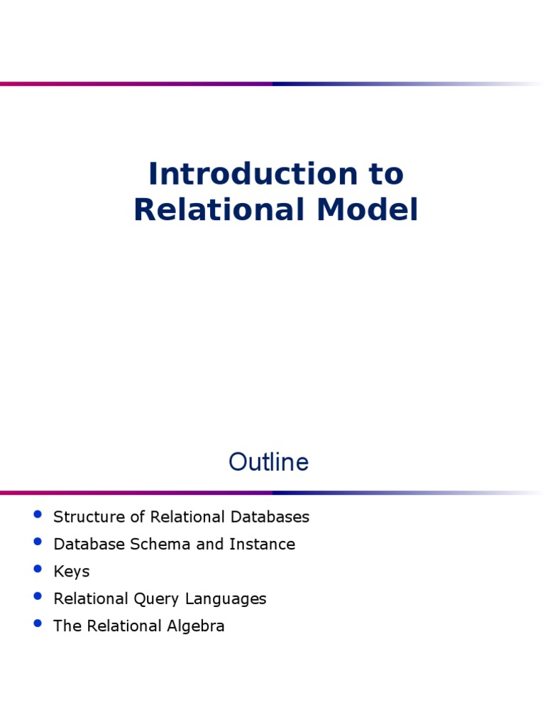 Introduction To Relational Model | PDF | Relational Model | Relational ...