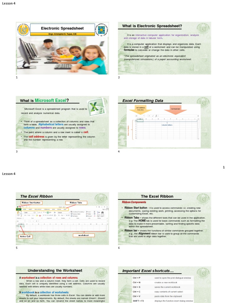 Lesson - 4 - Productivity Tool-Spreadsheet PDF | PDF | Spreadsheet ...