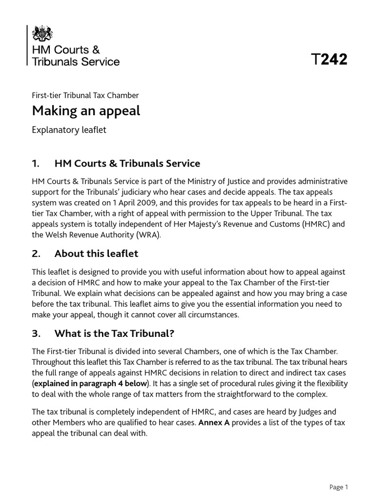 Making An Appeal: 1. HM Courts & Tribunals Service | Download Free PDF ...