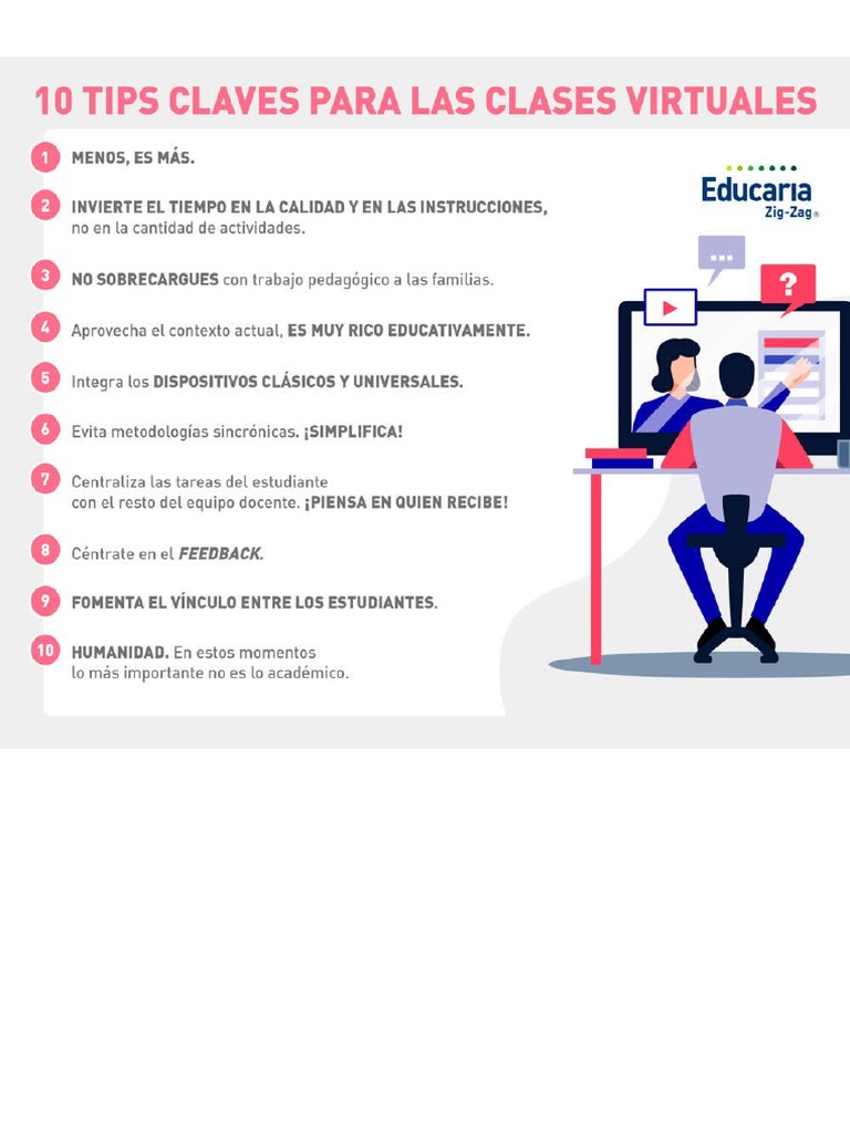 Tips para mejorar clases virtuales | PDF | Maestros | Conceptos ...