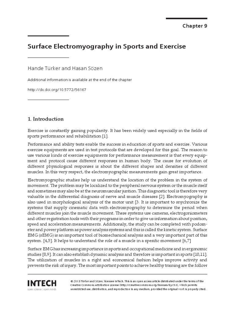 Surface Electromyography Sports and Exercise | PDF | Electromyography ...