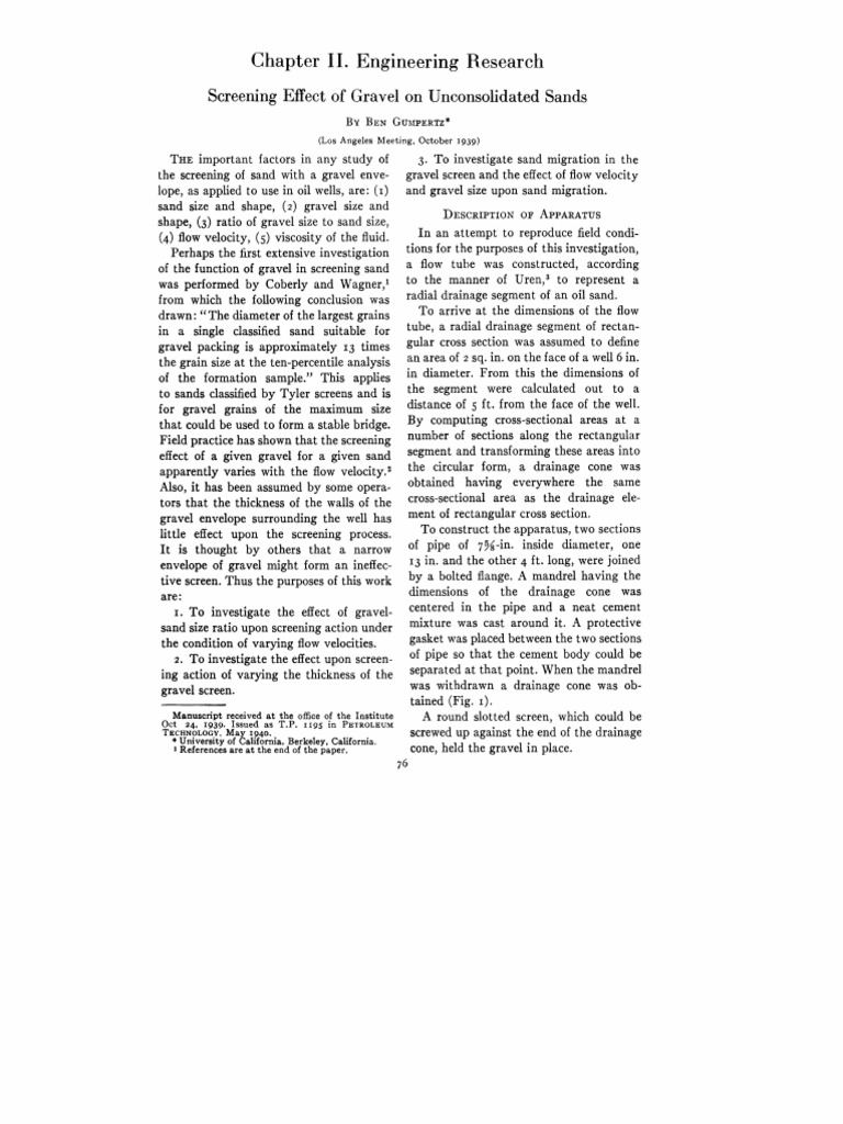 Engineering Research: Screening Effect of Gravel On Unconsolidated ...