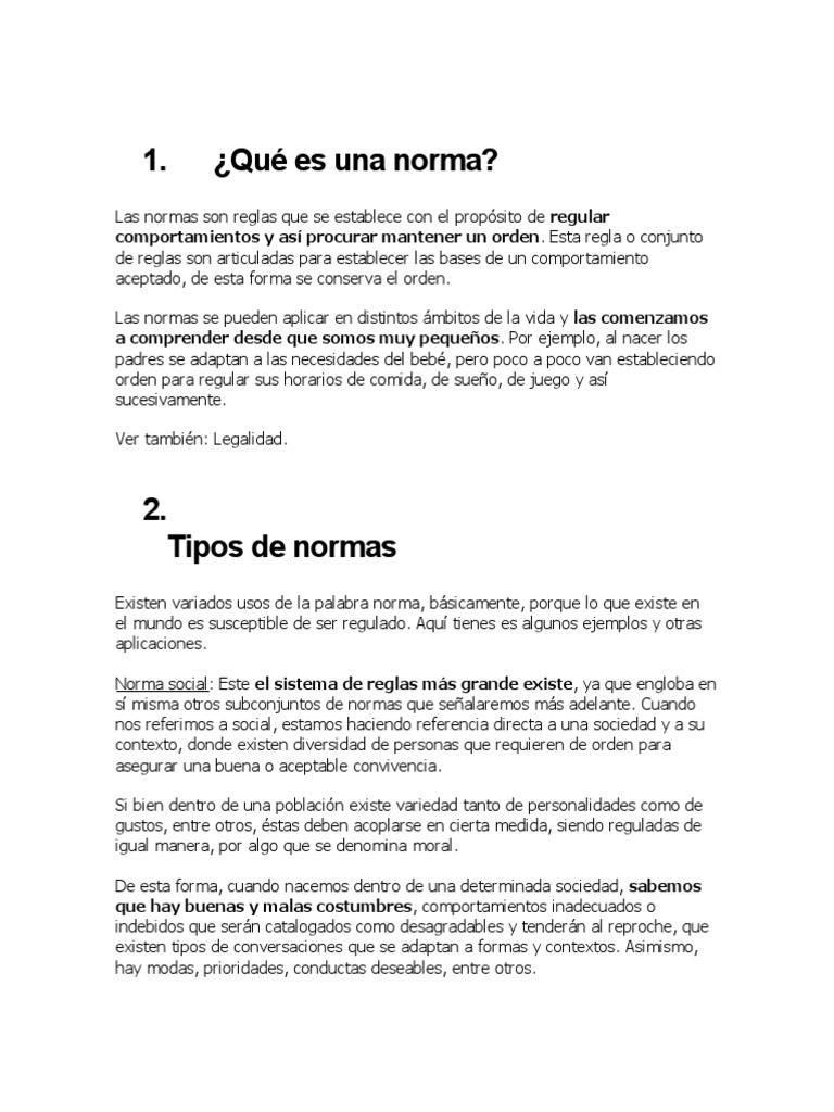 Qué Es Una Norma | PDF | Comportamiento | Regulación
