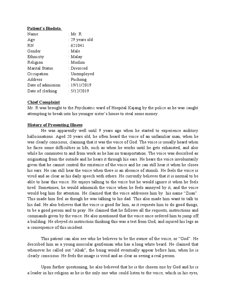 A Case Study in Schizophrenia | PDF | Schizophrenia | Psychosis