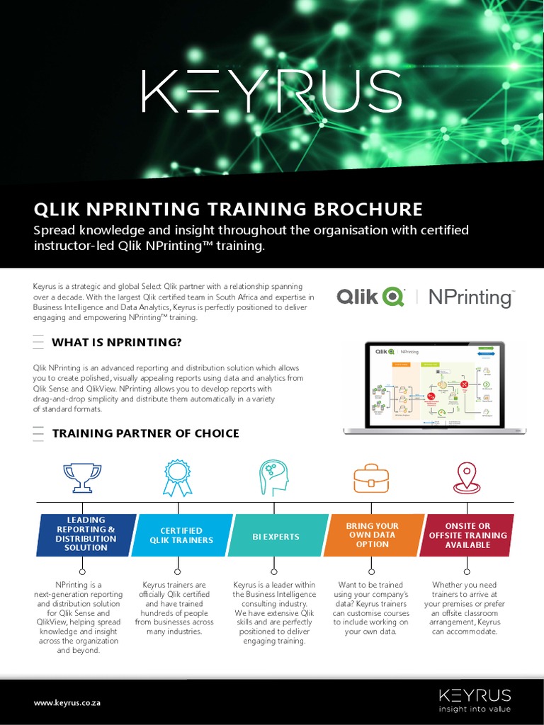 Qlik Nprinting Training Brochure Qlik Nprinting Training Brochure | PDF | Business Intelligence ...