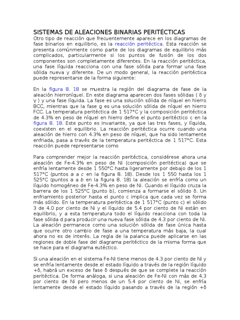 Sistemas de Aleaciones Binarias Peritécticas | PDF | Fase (materia ...