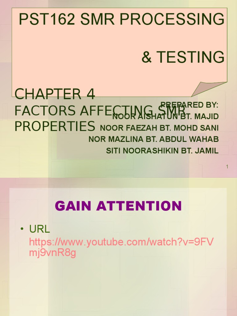 PST162 Chapter 4a Factors Affecting SMR Properties | PDF | Natural ...
