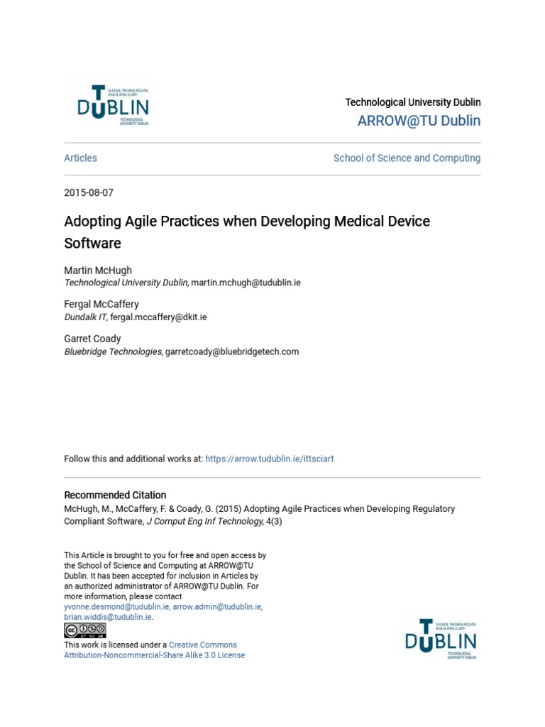 Adopting Agile Practices When Developing Medical Device Software | PDF | Agile Software ...