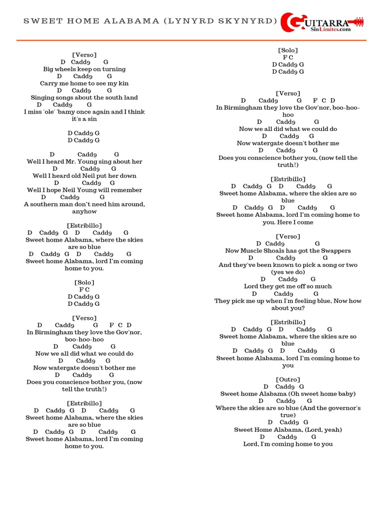 Sweet Home Alabama (Lynyrd Skynyrd) | PDF | Political Songs | Songs