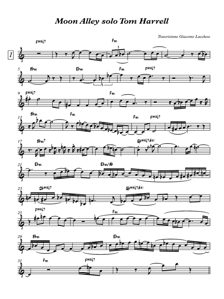 Moon Alley Solo e Articolazione Tom Harrell - Tutto Lo Spartito | PDF