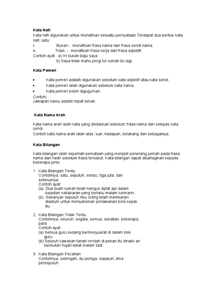 Panduan Kata Nafi dan Pemeri | PDF