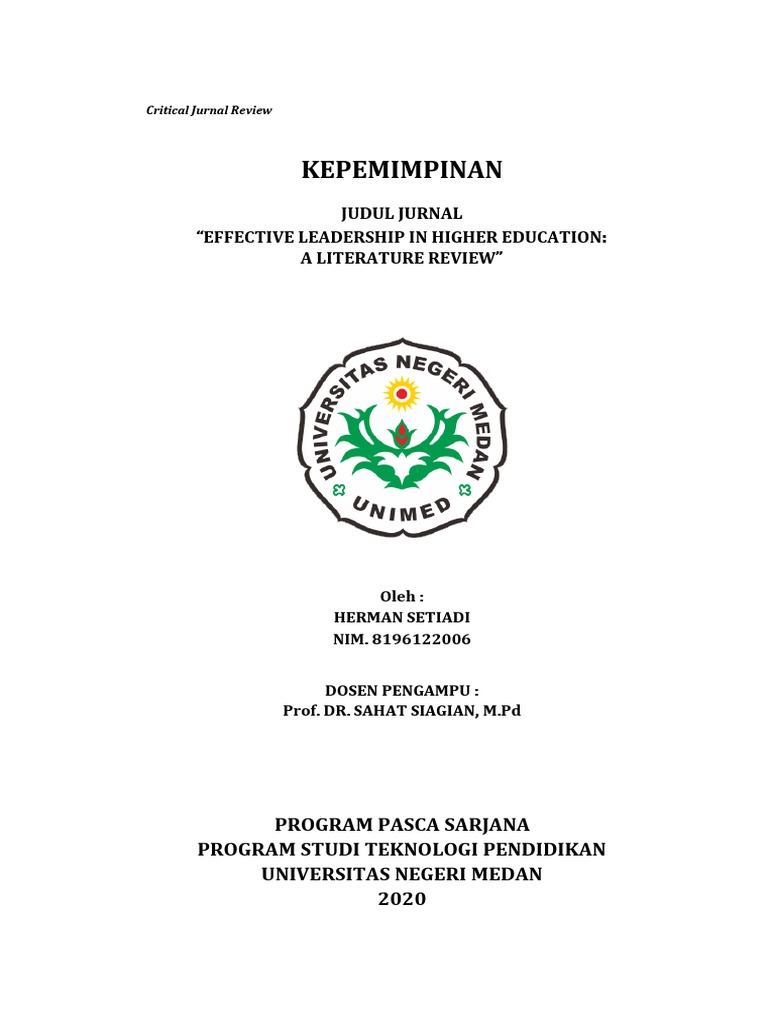 Herman Setiadi - CJR - Effective Leadership in Higher Education A Literature Review PDF | PDF ...
