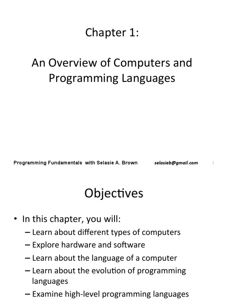 Chapter 1: An Overview of Computers and Programming Languages | PDF ...