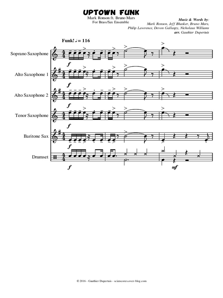Uptown Funk Uptown Funk | Download Free PDF | Musical Instruments ...