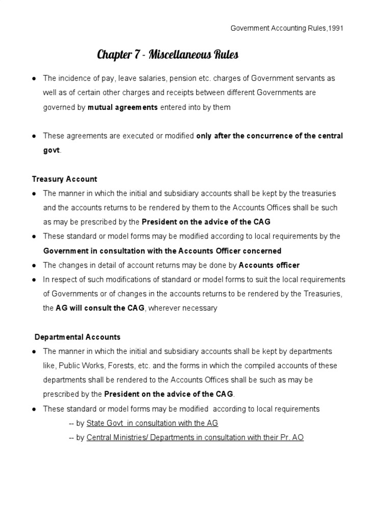 Chapter 7 - Miscellaneous Rules | PDF