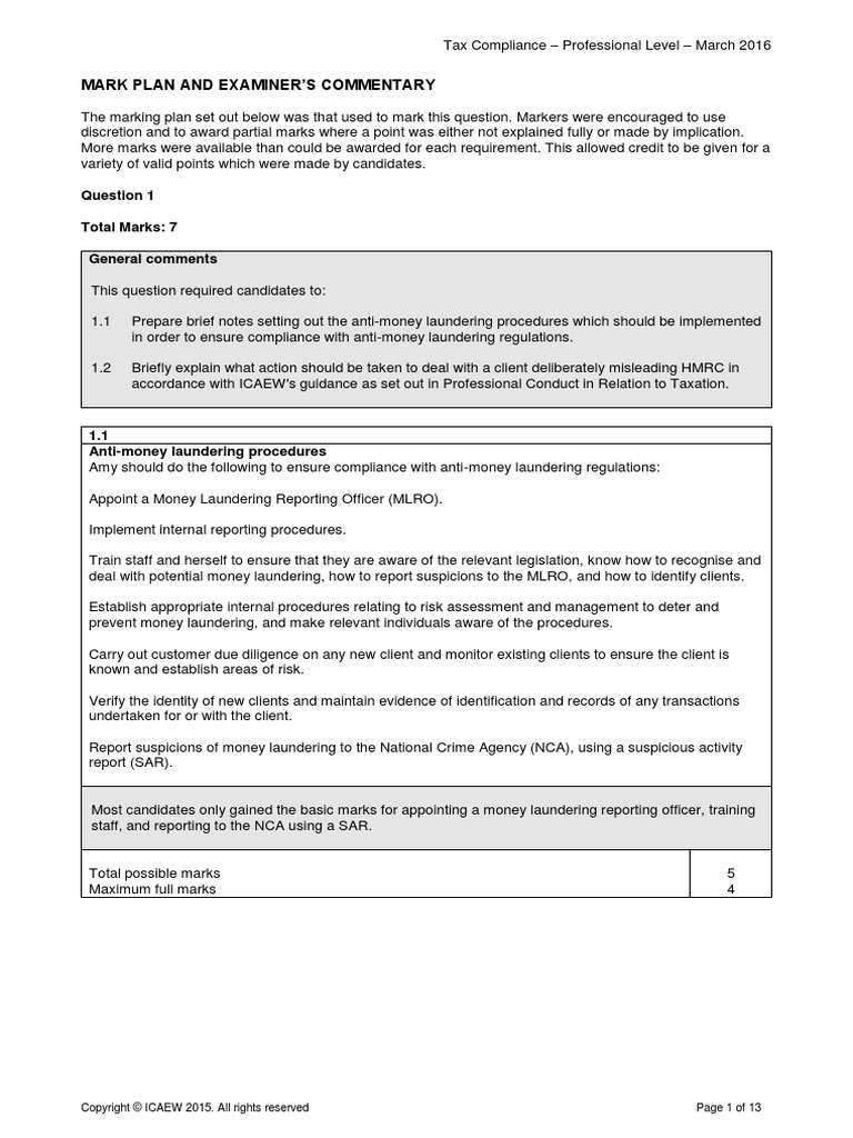 PL M16 TC Student Mark Plan | PDF | Money Laundering | Value Added Tax