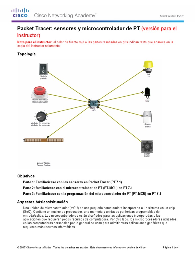 2.3.1.2 Packet Tracer - Sensors and The PT Microcontroller - ILM | PDF ...
