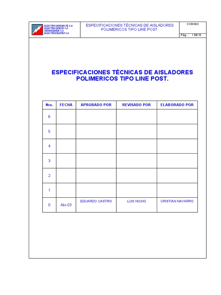 Aisladores Polimericos Tipo Line Post v1 | PDF | Aislador (Electricidad ...