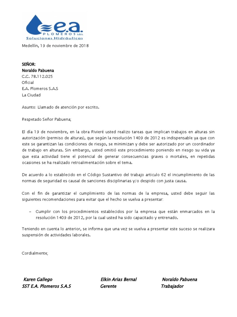 Llamados de Atencion | PDF