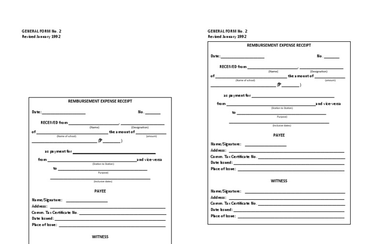 Rembursement Expense Receipt: (Name) (Designation) | PDF | Payments ...