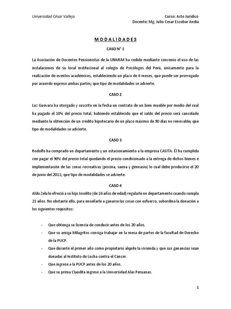 8 Casos Modalidades | PDF | Pagos