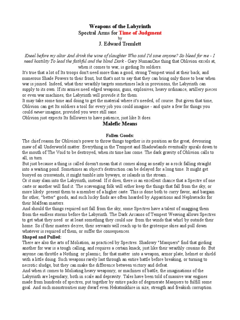 Weapons of The Labyrinth | PDF | Weaponry | Unrest