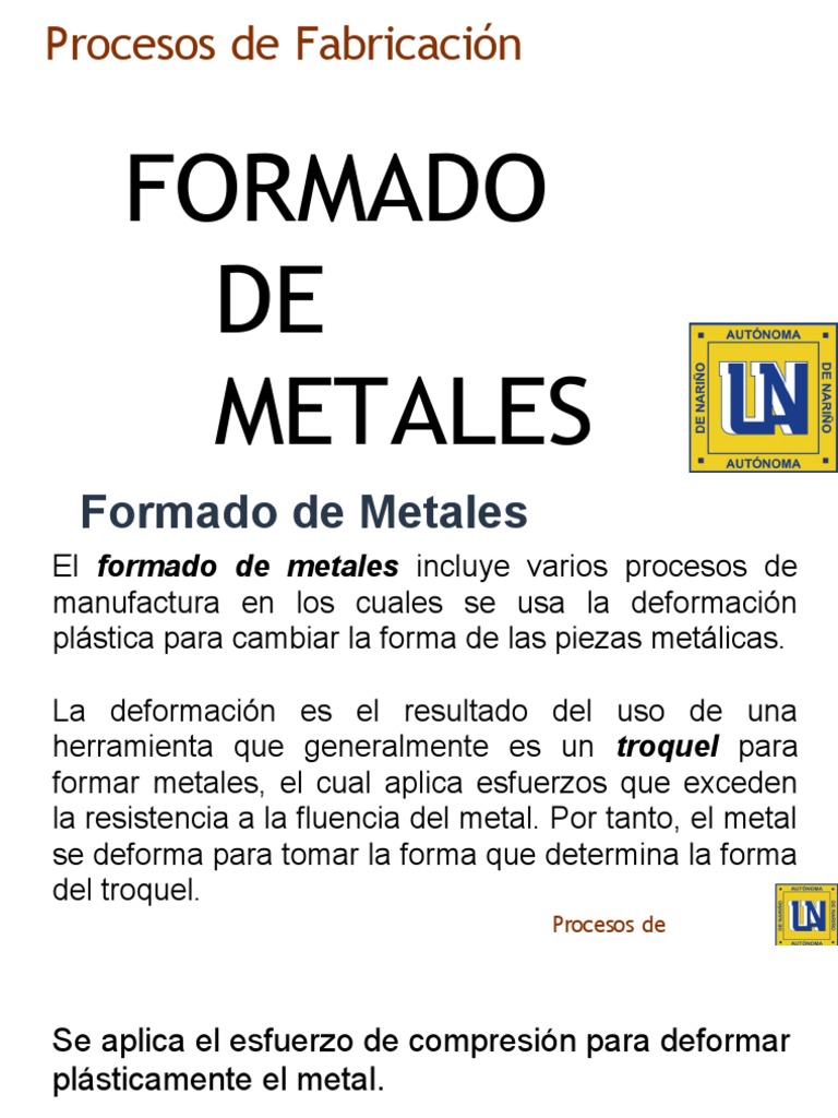 Formado de Metales | PDF | Rieles | Ciencia de los materiales