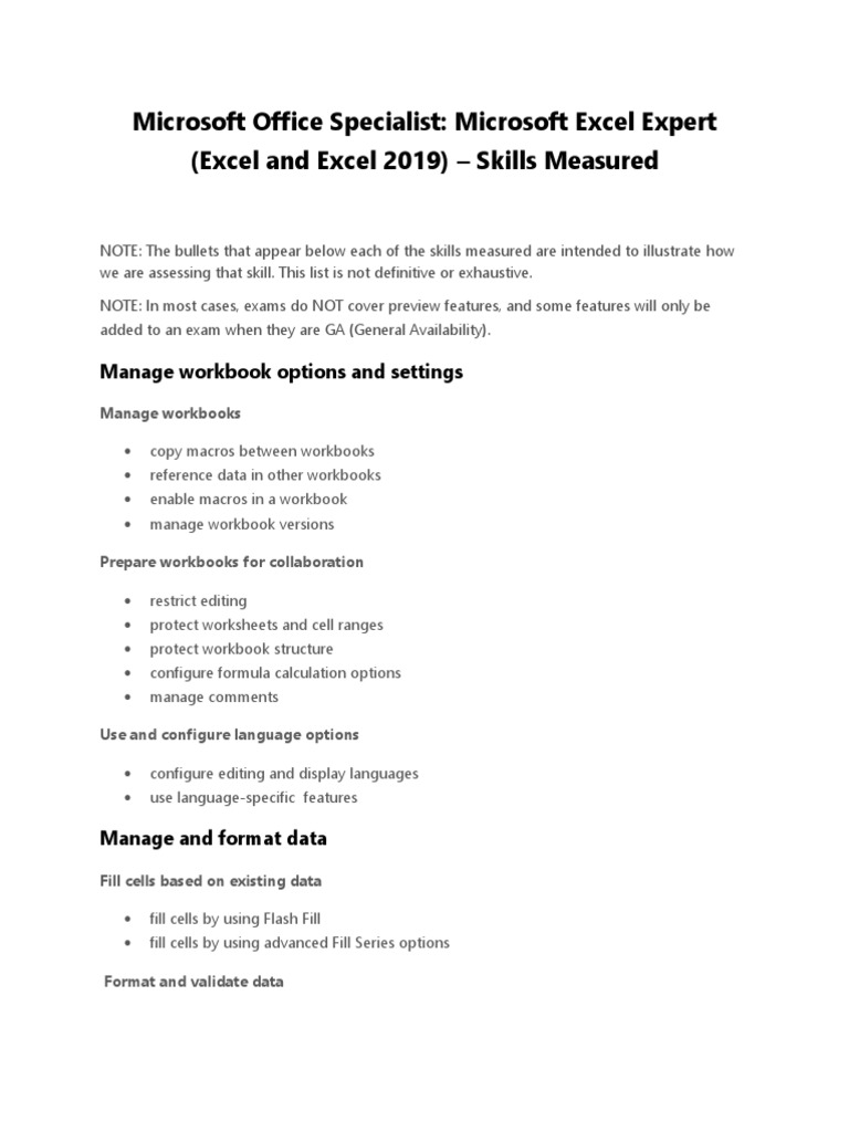 Microsoft Office Specialist: Microsoft Excel Expert (Excel and Excel ...