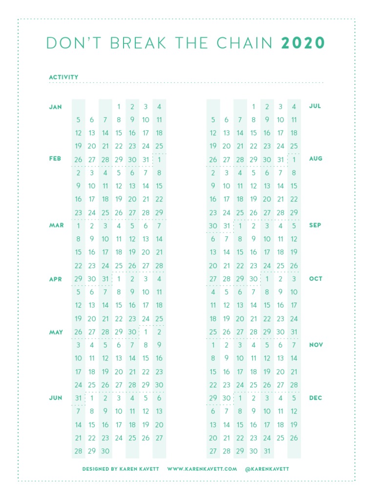 2020 Dont Break Chain Green | PDF | Home & Garden