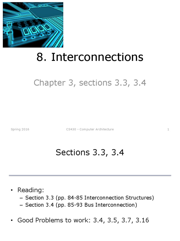 Interconnections: Chapter 3, Sections 3.3, 3.4 | PDF | Input/Output | Computer Data Storage