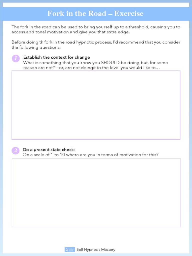 Fork in The Road - Exercise: Establish The Context For Change ...