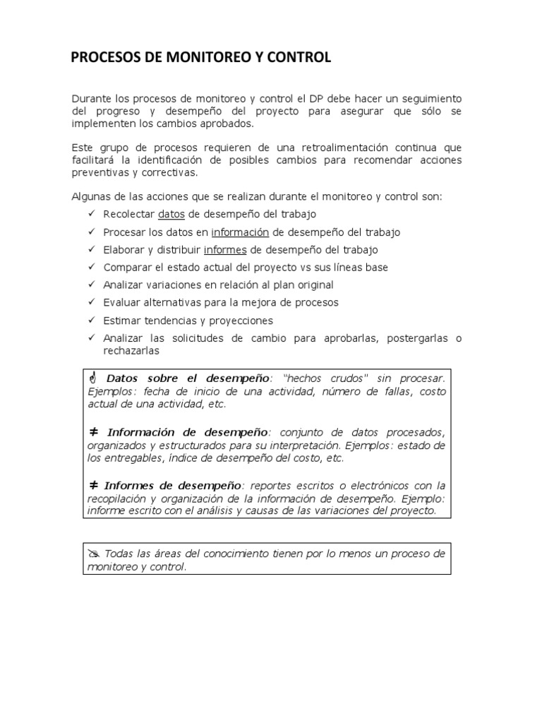 Proceso de Control y Monitoreo | PDF | Información | Informática