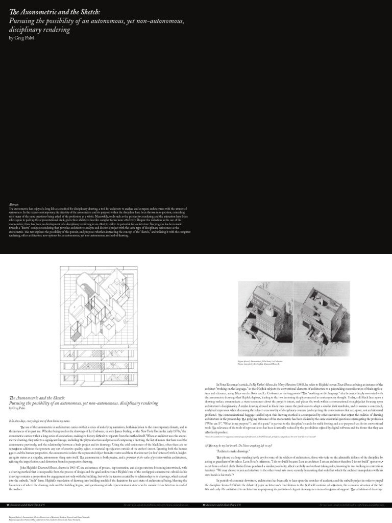 The Axonometric and The Sketch | PDF | Perspective (Graphical ...