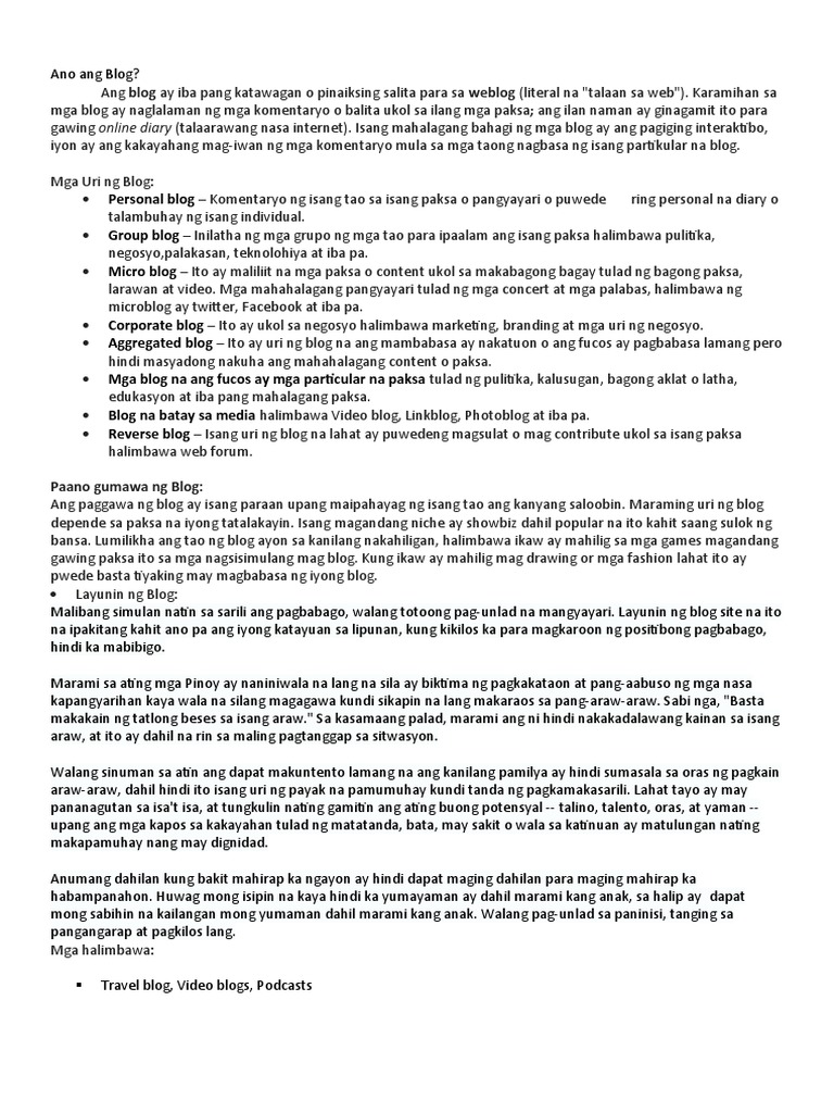 Ano Ang Blog | PDF
