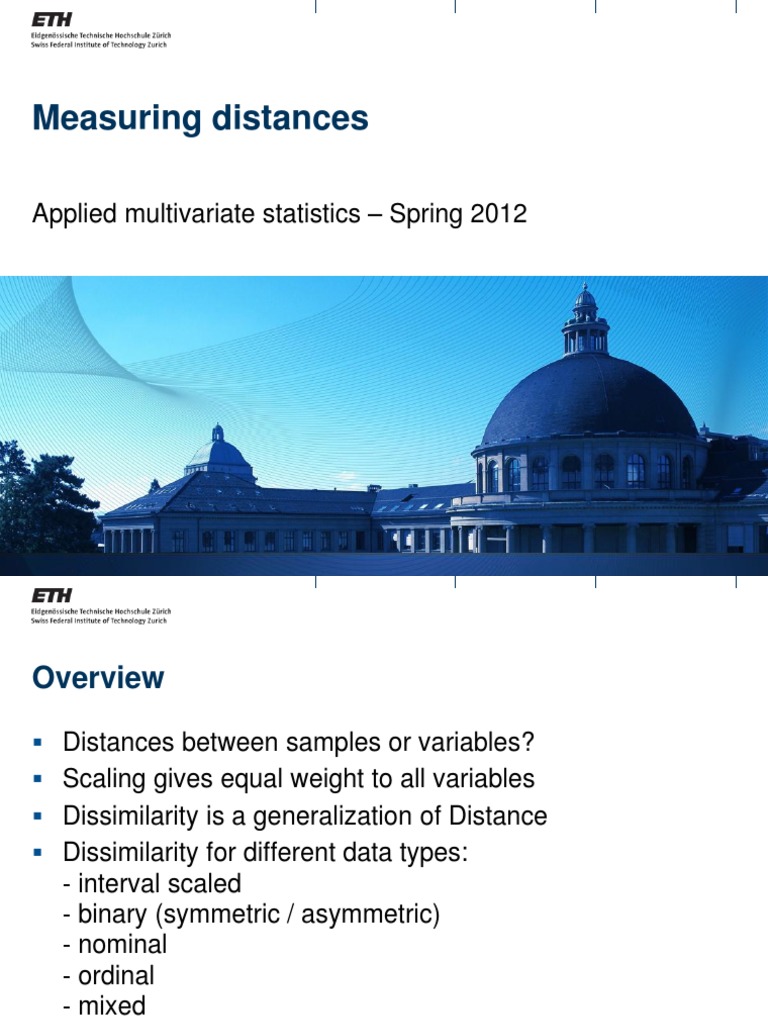 Measuring Distances: Applied Multivariate Statistics - Spring 2012 ...