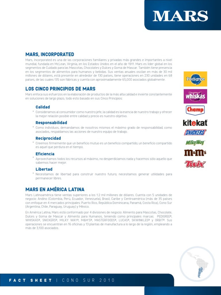Fact Sheet Mars Cono Sur | PDF | America latina | Confitería