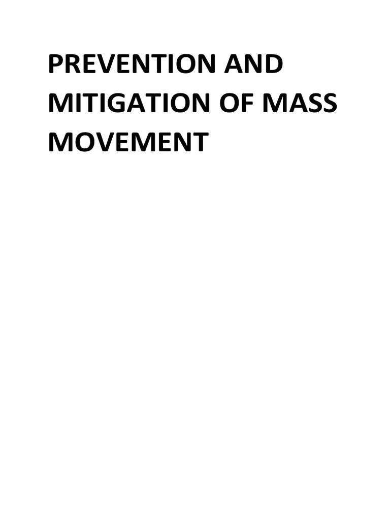 Prevention and Mitigation of Mass Movement | PDF | Erosion | Soil