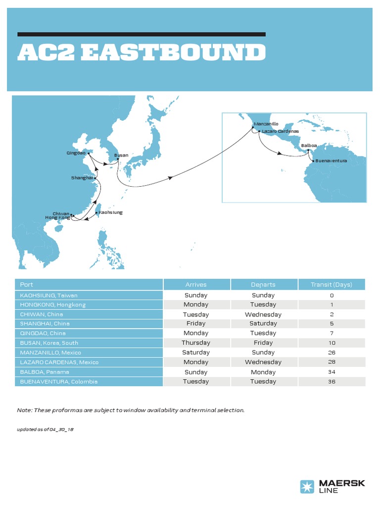 Ac2 Eastbound: Lazaro Cardenas Balboa Buenaventura Manzanillo | PDF