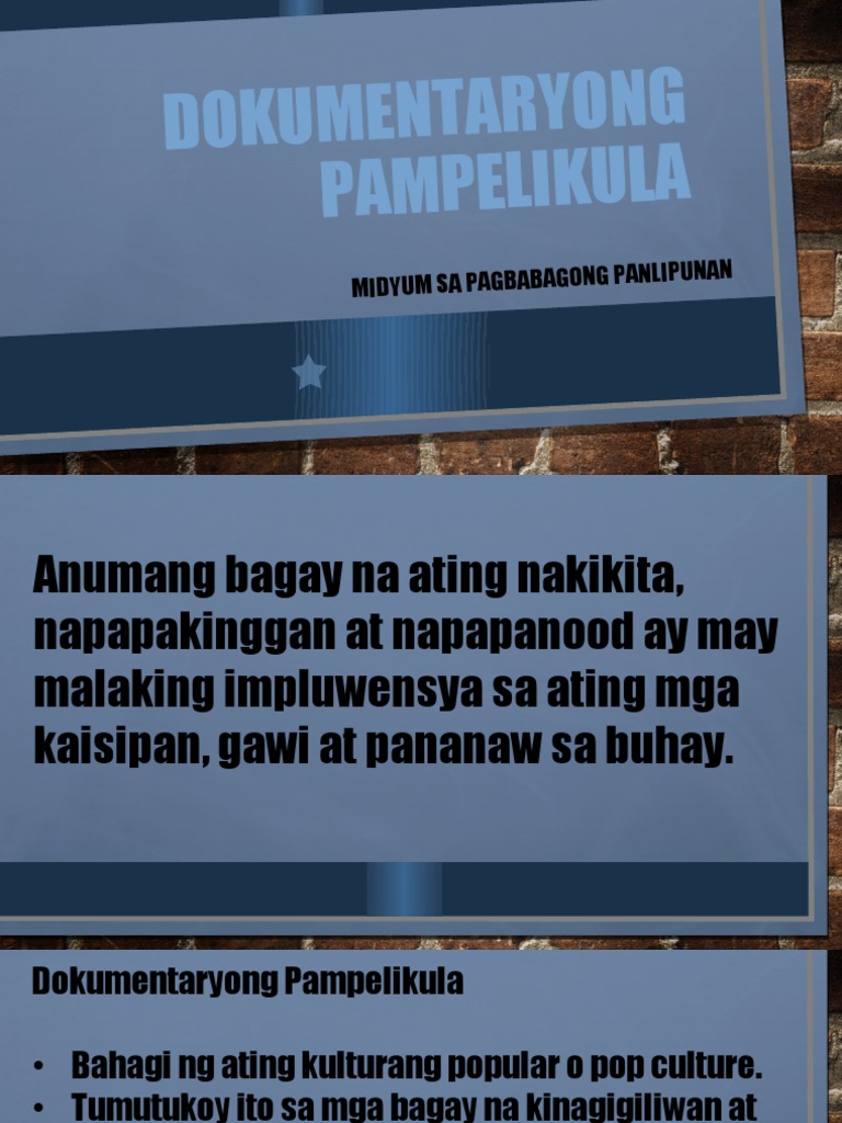Dokumentaryong Pampelikula | PDF