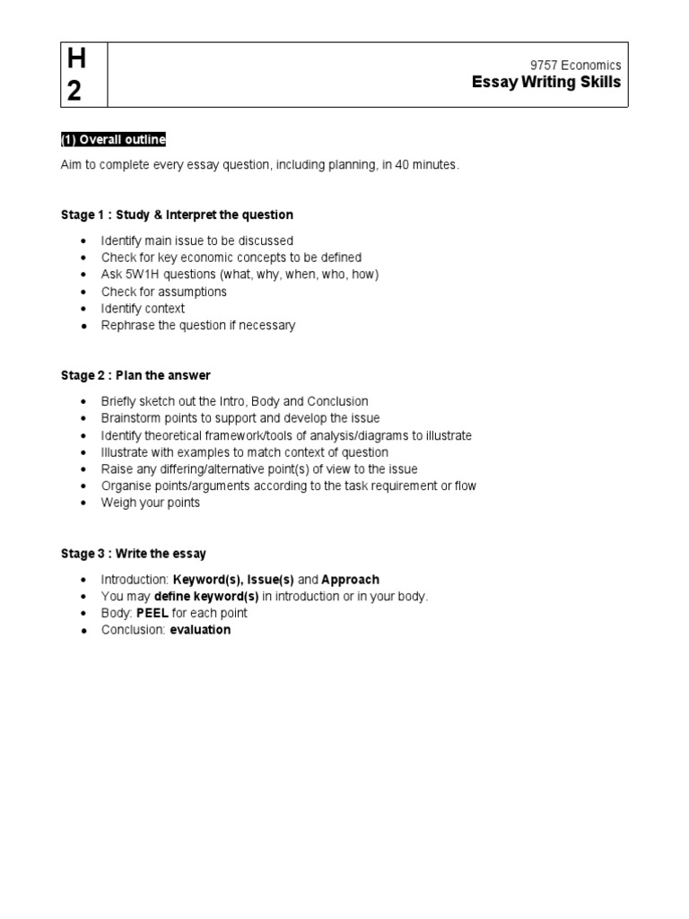 Essay Writing Skills: (1) Overall Outline | PDF | Concept | Essays