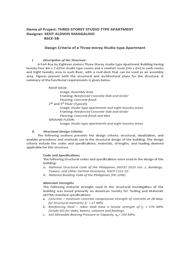 Name of Project: Three-Storey Studio Type Apartment Designer: Kent ...