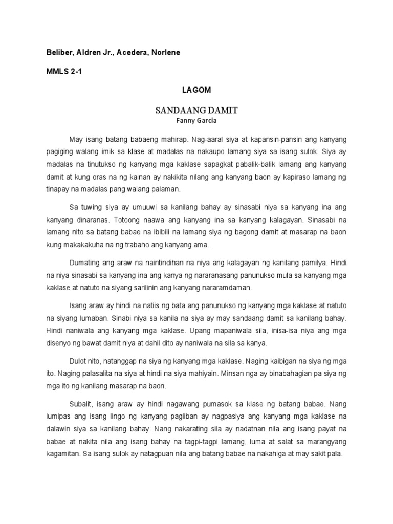 Lagom NG Sandaang Damit | PDF