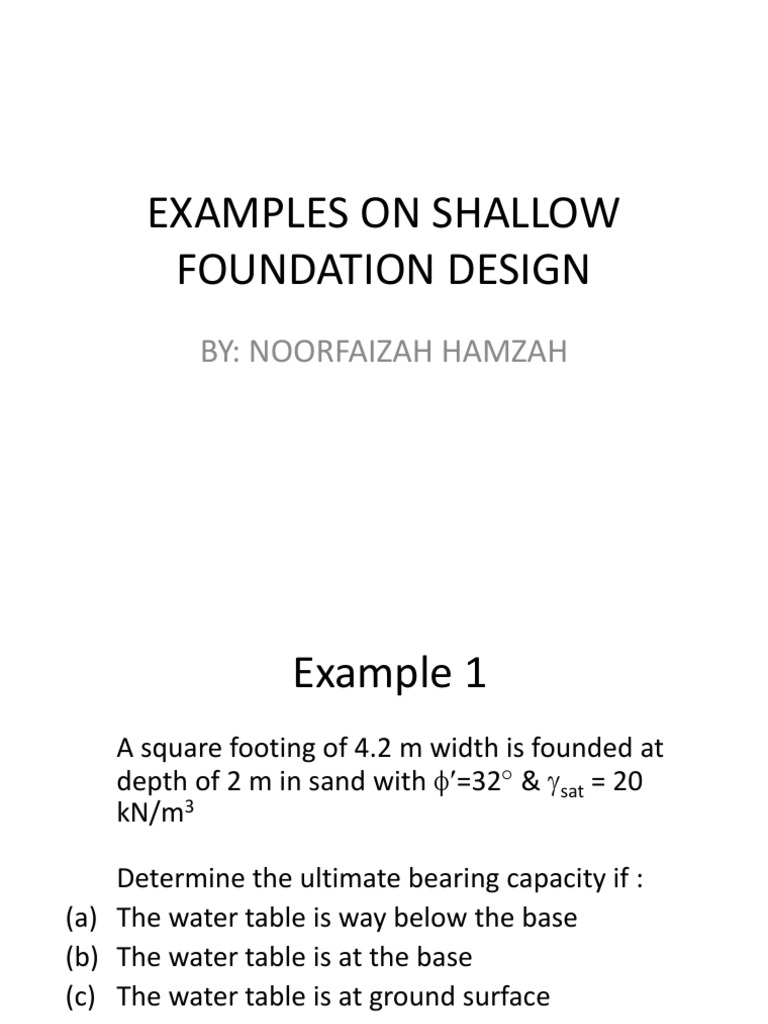 Examples On Shallow Foundation Design | PDF | Natural Materials ...