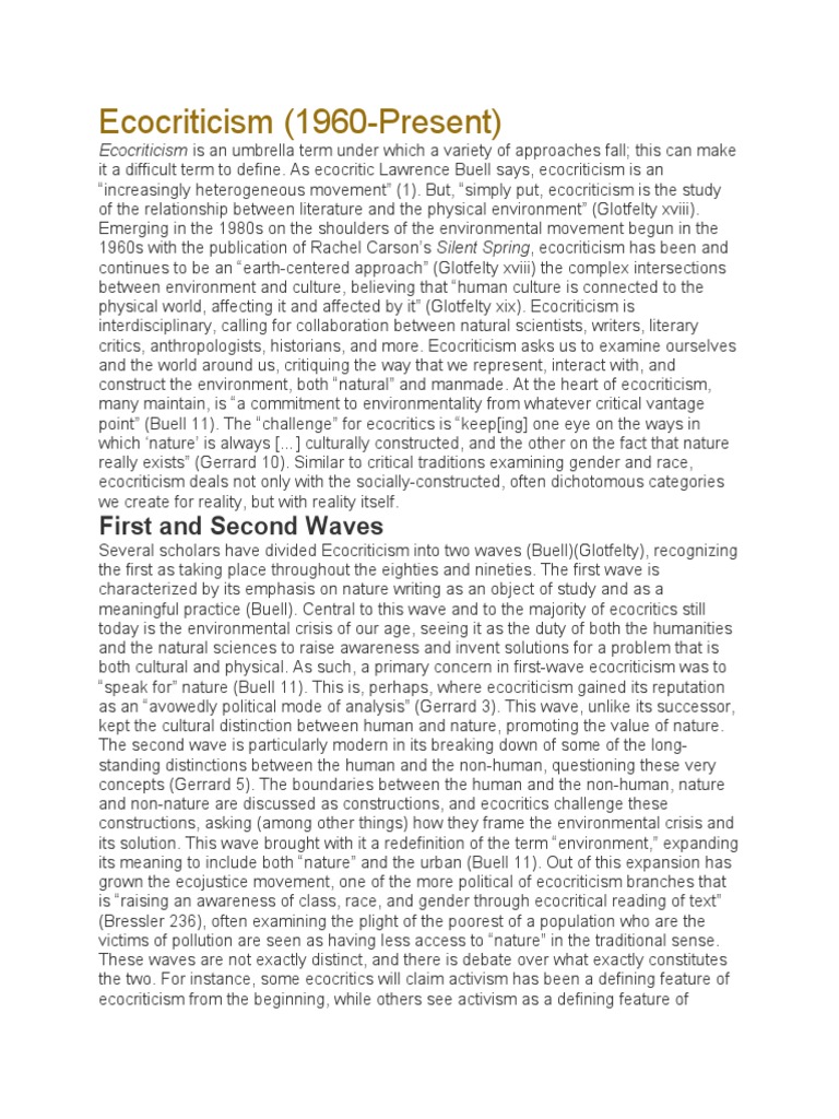 Ecocriticism (1960-Present) : First and Second Waves | PDF ...