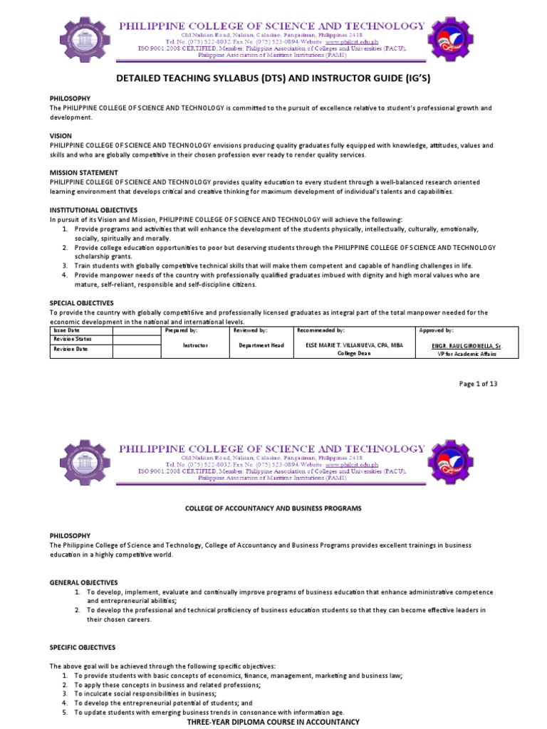 Operations Management Course Syllabus | PDF | Six Sigma | Accounting