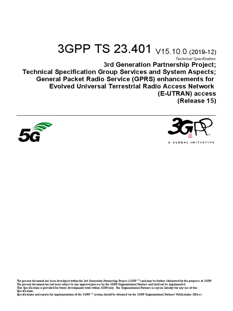 3GPP TS 23.401: Technical Specification | PDF | Mobile Technology | Digital Technology