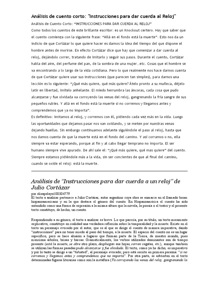 Análisis de Cuento Corto | PDF | Muerte | Cuentos