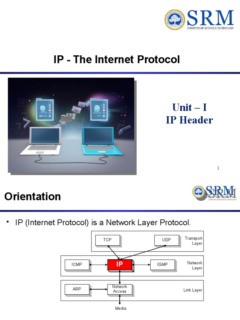 IP - The Internet Protocol: Unit - I IP Header | PDF | Internet Protocol Suite | Internet Protocols
