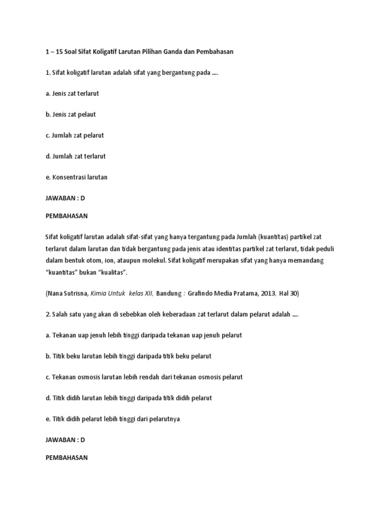 Kimfis CTH Soal | PDF